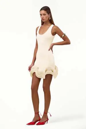 SAME Double Ruffle Hem Mini Dress