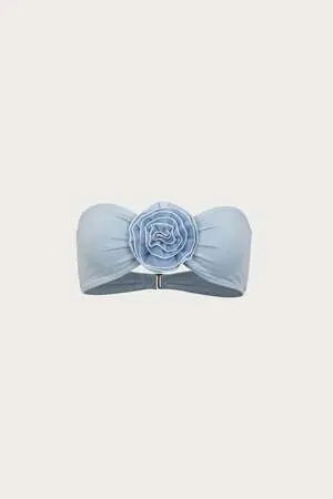 SAME LOS ANGELES Rose Bandeau Top - Denim/denim