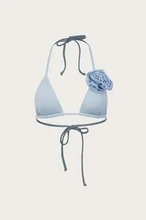 SAME LOS ANGELES Rose Triangle Top - Denim/denim