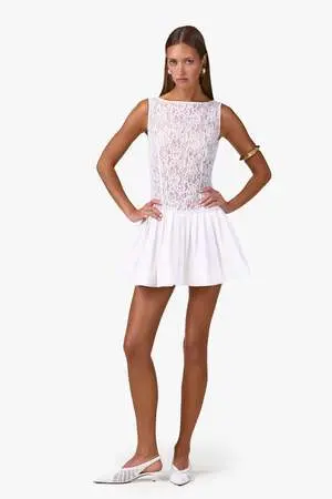 SAME Lace Poplin Mini Dress