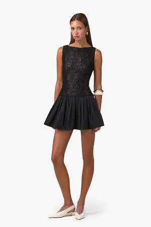SAME Lace Poplin Mini Dress