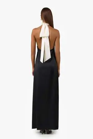 SAME Contrast Tie Neck Gown