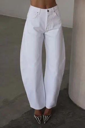 SAME The Barrel Jean White