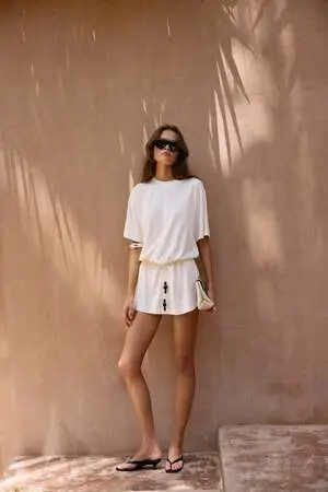 SAME Stone Beaded T-shirt Dress