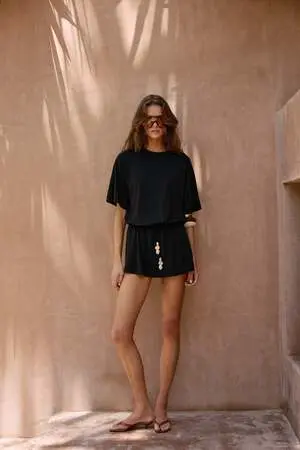 SAME Stone Beaded T-shirt Dress
