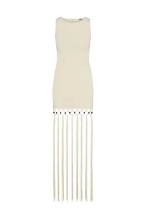 SAME Beaded Fringe Knit Dress