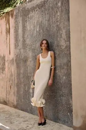 SAME Double Ruffle Hem Midi Dress