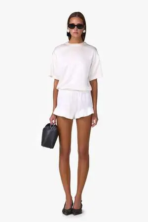 SAME Silk Ruffle Short - Cream