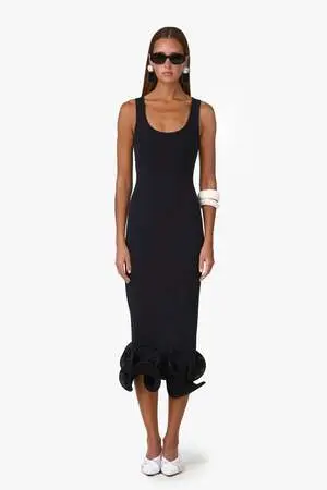 SAME Double Ruffle Hem Midi Dress