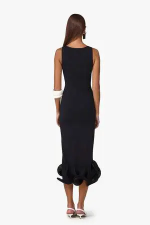 SAME Double Ruffle Hem Midi Dress