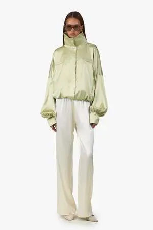 SAME Silk Peplum Bomber Jacket