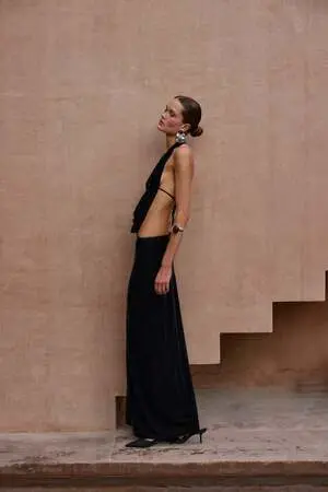 SAME Plunge Neck Maxi Dress