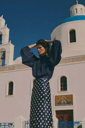 SAME Draped Sleeve Chiffon Top