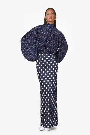SAME Draped Sleeve Chiffon Top