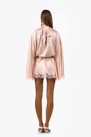 SAME Lace Silk Mini Dress