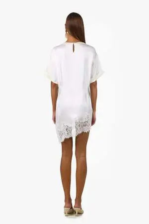 SAME Lace Silk Asymmetrical Dress