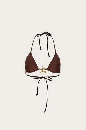 SAME LOS ANGELES Starfish Triangle Top - Chocolate Brown