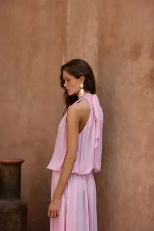 SAME Drop Waist Chiffon Gown
