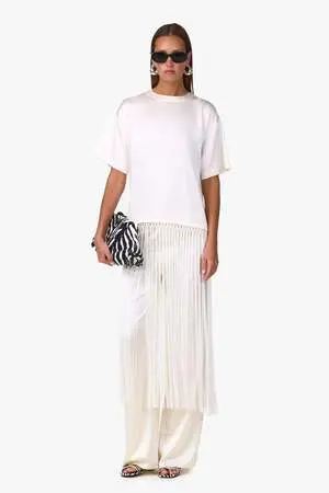 SAME Silk Fringe Tee - Cream