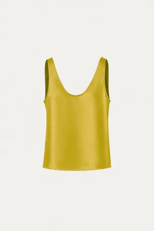 SAME Silk Tank - Chartreuse
