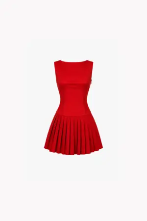 SAME Poplin Mini Dress - Red