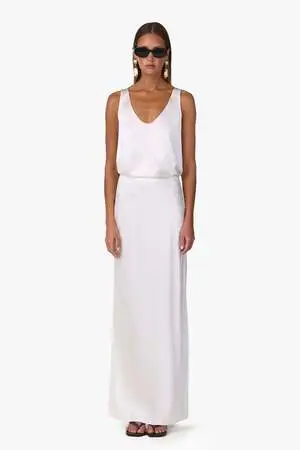 SAME Silk Maxi Skirt - Cream