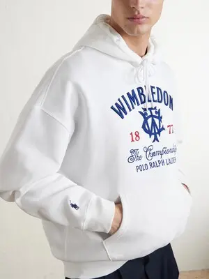 Polo Ralph Lauren Wimbledon Logo-embroidered Cotton Blend Hoodie