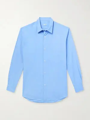 A.PRESSE Cotton-poplin Shirt - Blue