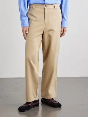 CORRIDOR Wide-leg Cotton-twill Trousers - Neutrals