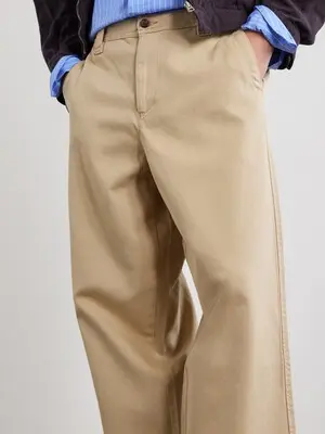 CORRIDOR Wide-leg Cotton-twill Trousers - Neutrals