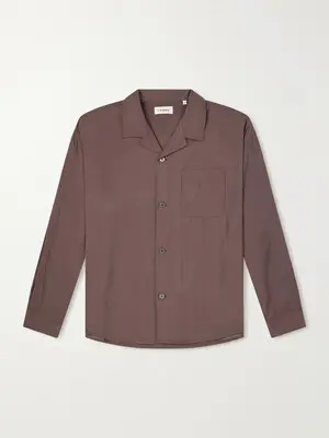 FRAME Modal-blend Pyjama Shirt - Brown