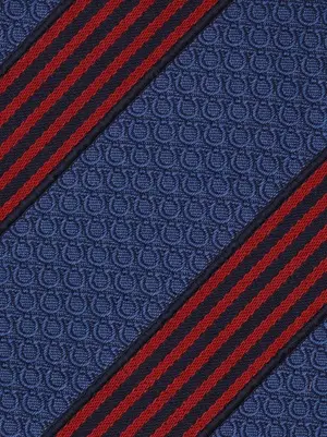 FERRAGAMO Gancini Silk Jacquard Neck Tie