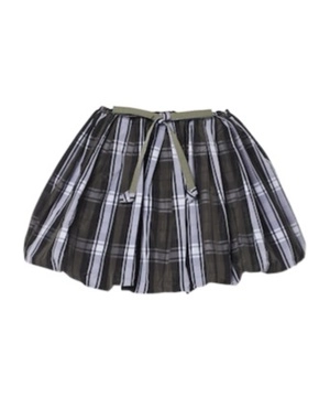 PATOU Checked Balloon Miniskirt - Grey