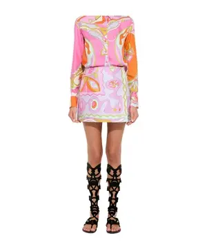 Emilio Pucci Angoli Printed Wrap Skirt