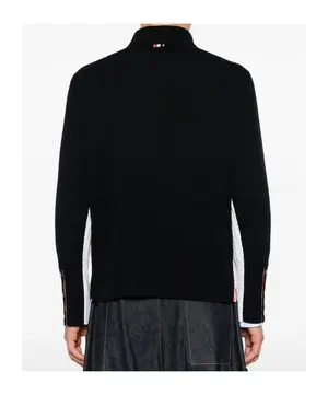 Thom Browne 4-bar Cable-knit Polo Shirt