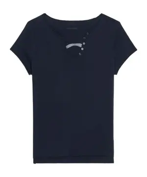Zadig&Voltaire Fishnet Henley T-shirt - Black