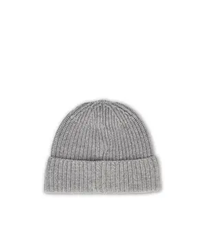 Stone Island Ribbed Knit Logo Beanie