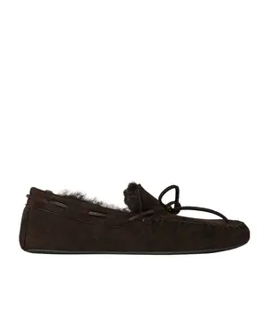 THE ROW Lucca Slipper - Lacquer Brown
