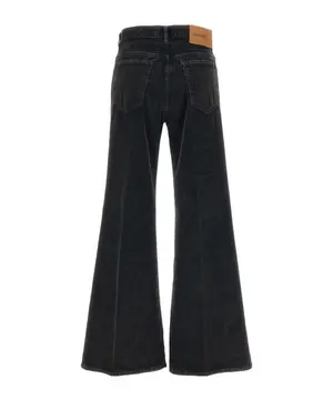 HAIKURE Velvet-like Wide Leg Trousers - Black
