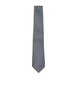 Giorgio Armani Geometric-patterned Tie - Grey Fancy