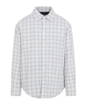 Off-White Plaid Shirt - Light Gray