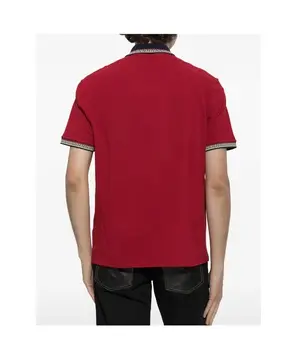Versace Greca-trim Embroidered Polo Shirt