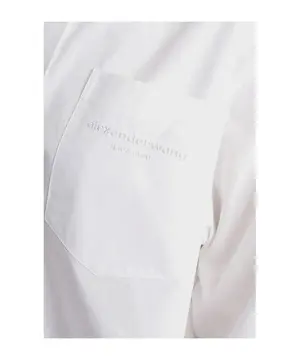 Alexander Wang Logo Embroidered Cropped Shirt