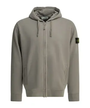 Stone Island Hooded Sweatshirt With A Zipper - Grey