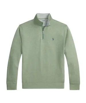 Polo Ralph Lauren Quarter-zip Logo-embroidered Sweater - Green