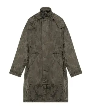 Dries Van Noten High-necked Long-sleeved Coat - Green