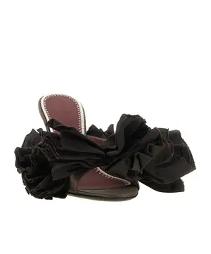 Magda Butrym Flower Taffeta Stiletto Mules