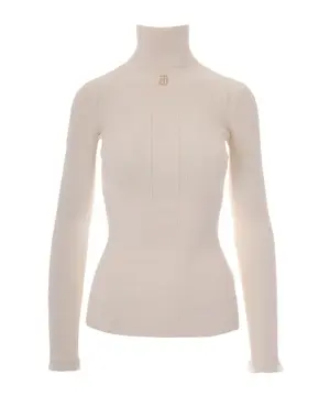 Elisabetta Franchi Logo Plaque High-neck Jumper - No