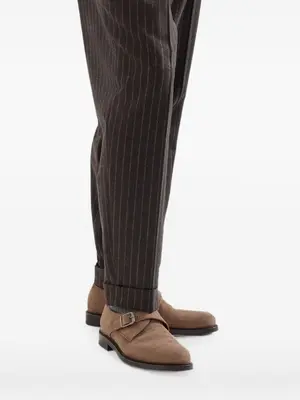 Brunello Cucinelli Suede Monk Strap Derbys