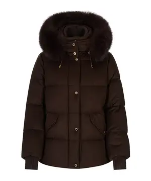 MOORER Hooded Padded Jacket - Chocolate